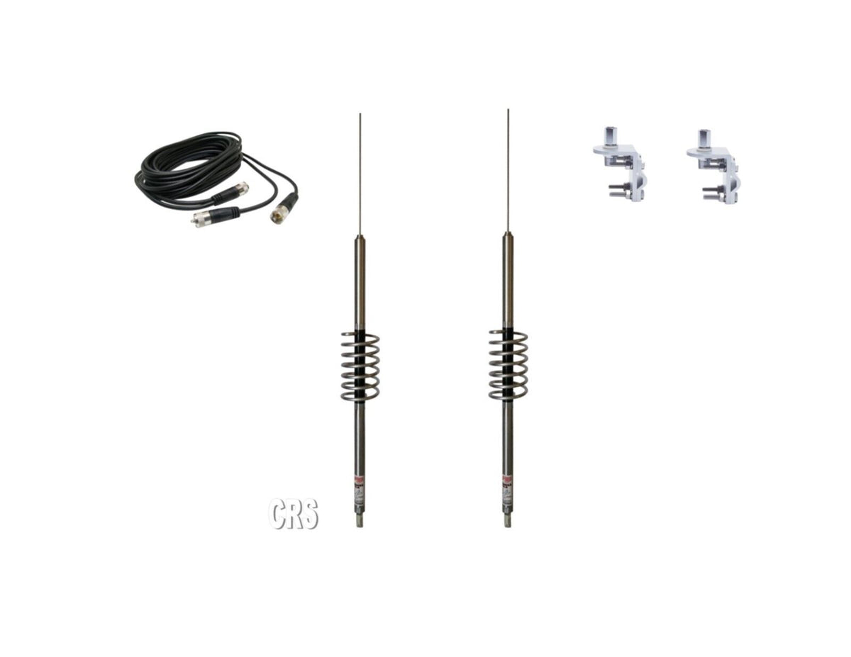 CB Antenna Kit - Predator K-1-6 Dual Antenna RG59U Cophase Coax & Brac ...